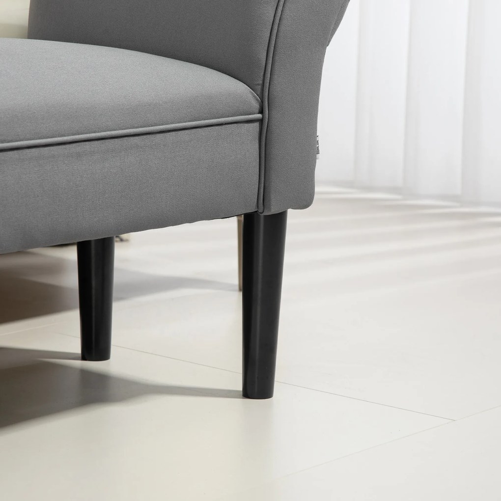 HOMCOM Lavice k posteli, čalouněná lavice, sedací lavice, lavice do ložnice, nosnost až 130 kg, plátno, tmavě šedá, 102 x 36 x 51 cm