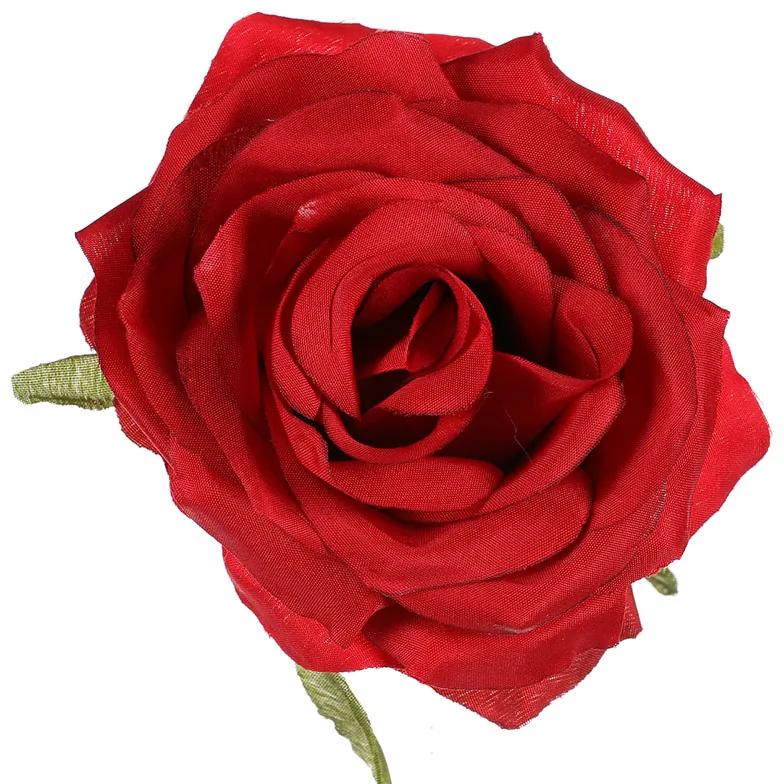 Růže, barva červená. Květina umělá vazbová.  Cena za balení 12 ks - KUM3311-RED