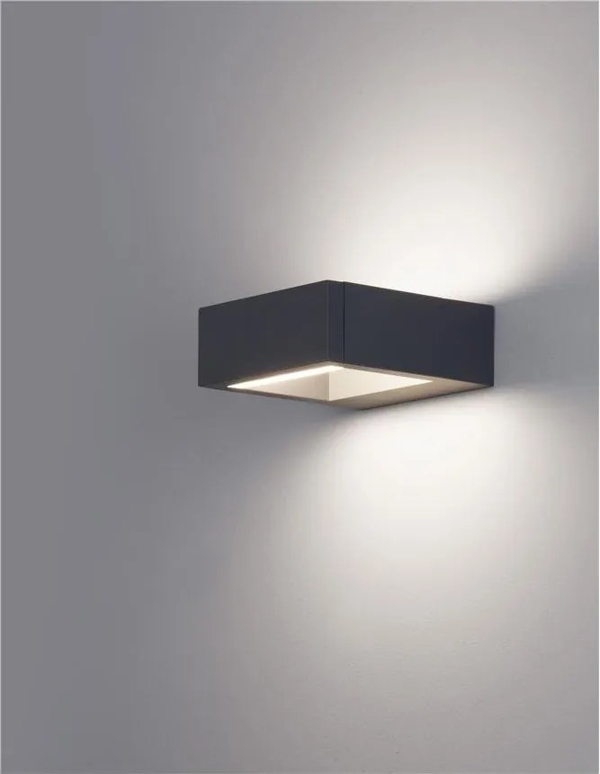 NV 819502 Venkovní nástěnné svítidlo BLISS tmavě šedý hliník akrylový difuzor LED 7W 3000K 220-240V 56st. IP54 vč. driveru - NOVA LUCE