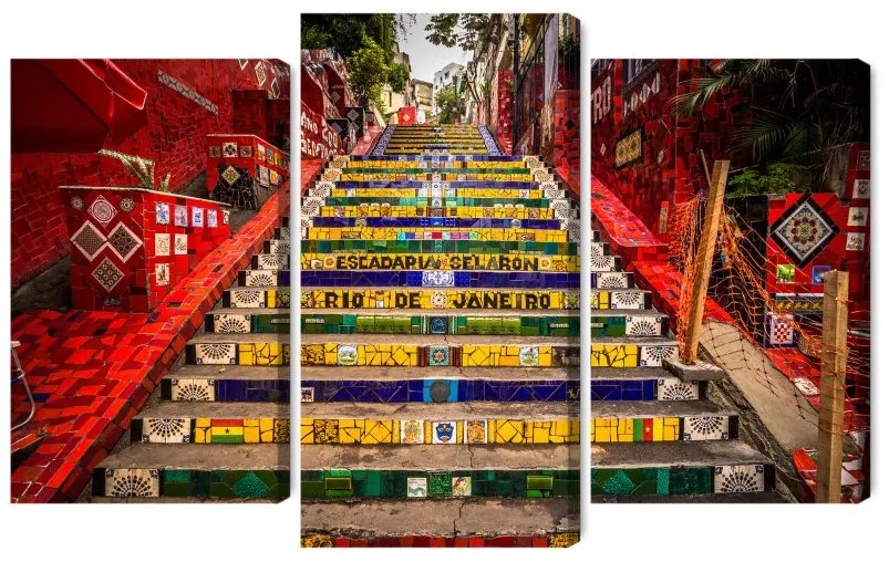 Vícedílný obraz Schody Selaron V Historickém Centru Rio De Janeira Nedostatek Nedostatek Plátno Canvas 120x80