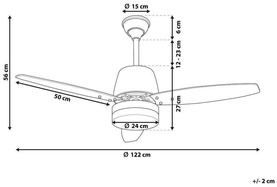 Stříbrný stropní ventilátor MLAVA Beliani