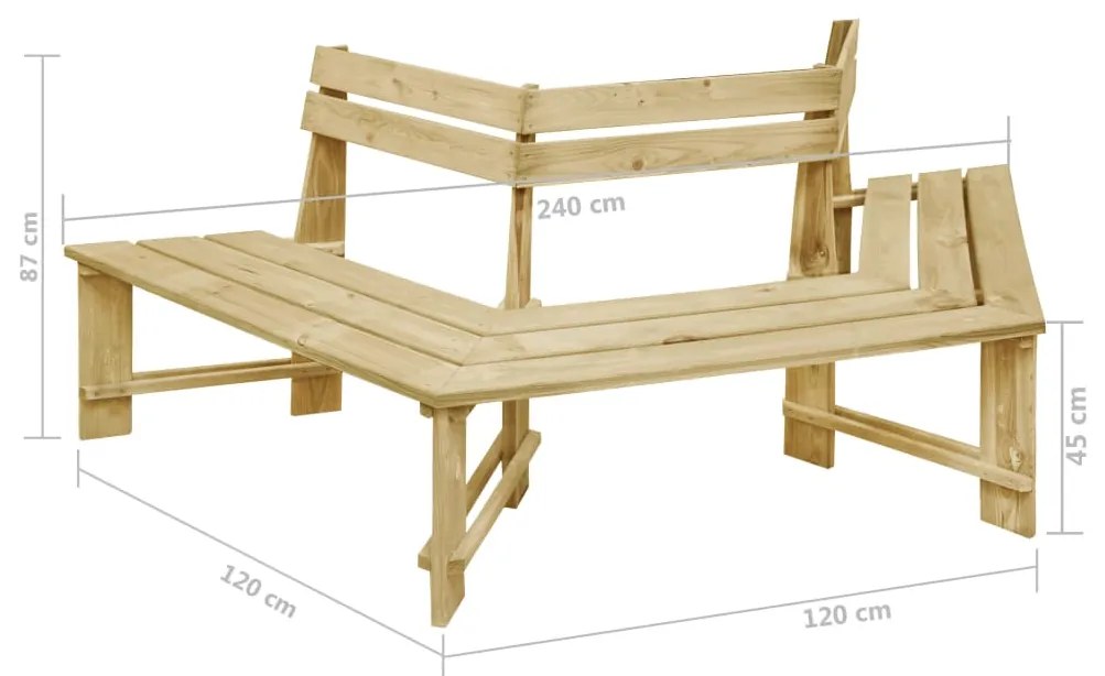 Zahradní lavice 240 cm impregnované borové dřevo - Default Title