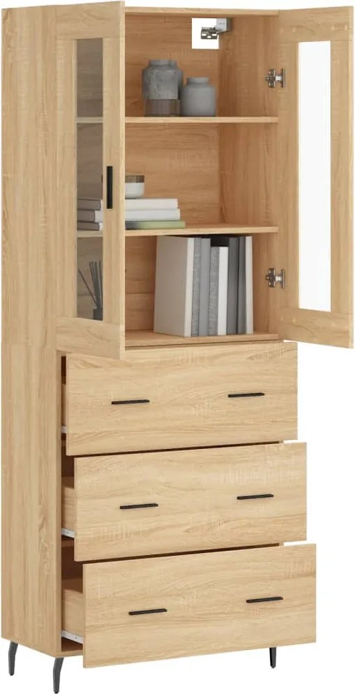 Skříň highboard dub sonoma 69,5 x 34 x 180 cm kompozitní dřevo 3198420