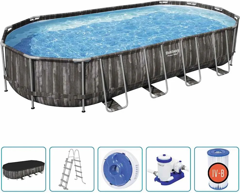 Bestway Bazénový set oválný 7,32 x 3,66 x 1,22 m