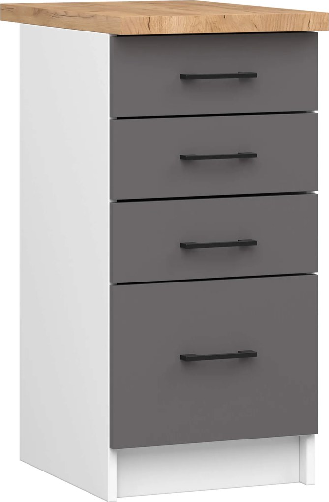 Kuchyňská skříňka Olivia S40 SZ4 bílá/grafitová šedá