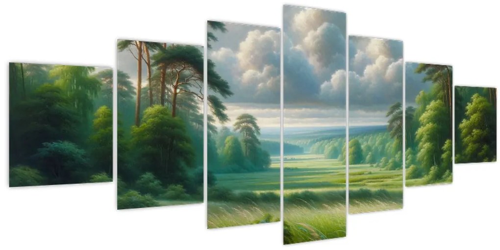 Obraz - Zelená krajina (210x100 cm)