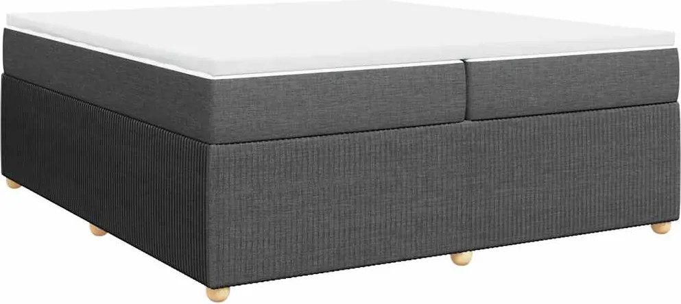 Box spring postel s matrací tmavě šedá 200x200 cm textil 3285596