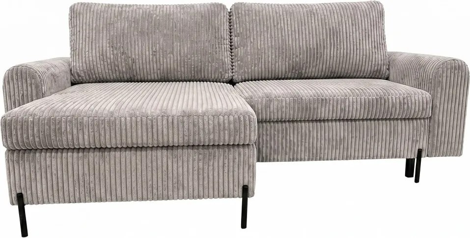 Rohová rozkládací sedací souprava do L PORTINE, 245 cm, s úložným prostorem Roh pohovky: Pravý roh, Barva látky Poso: Tmavě hnědá (Poso 06)