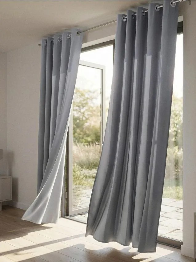 Sinsay - Sada záclon na kroužkách 2 pack - šedá