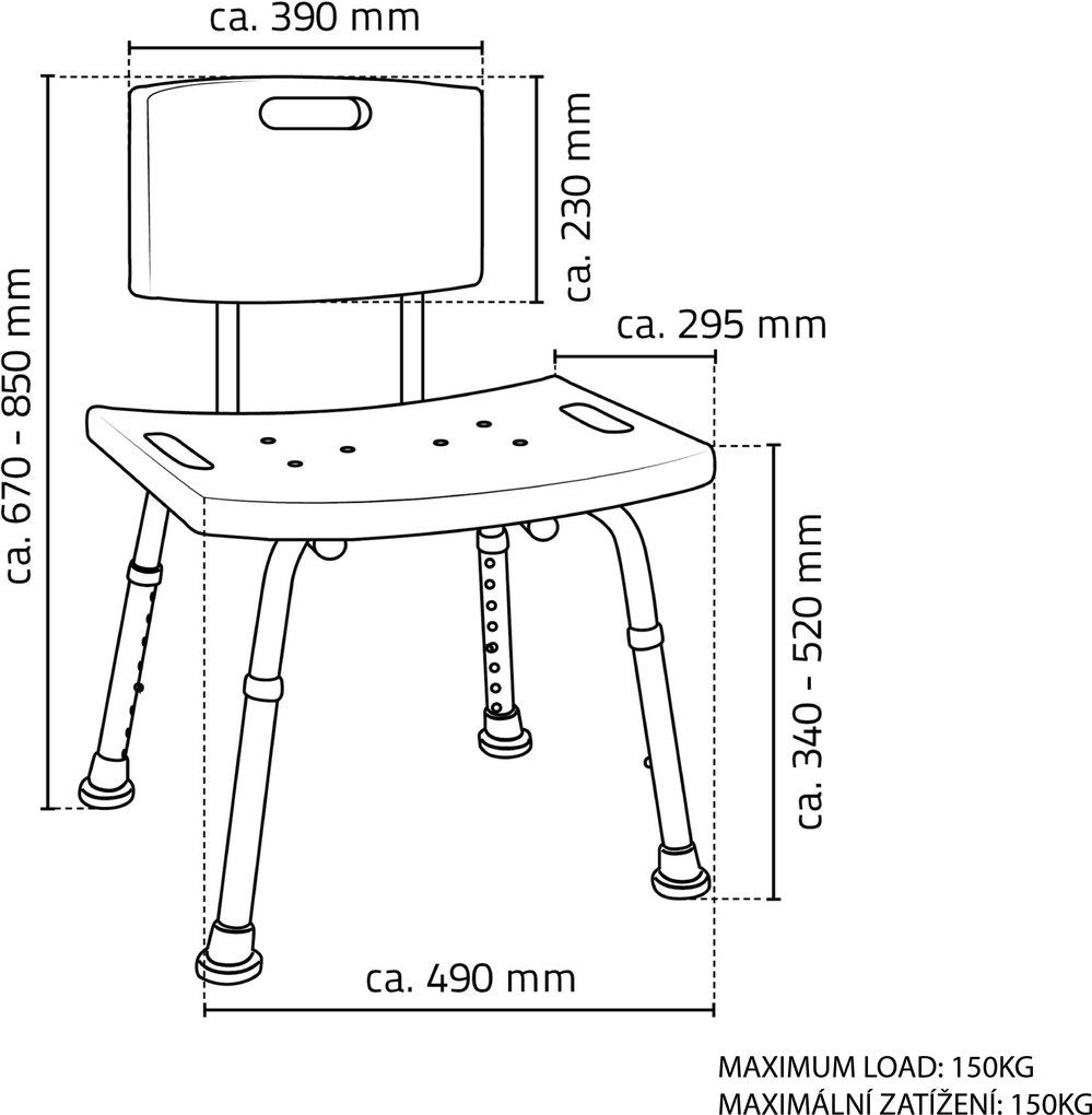 Ridder Ridder, HANDICAP Židle s opěradlem, nastavitelná výška, bílá, A00602101
