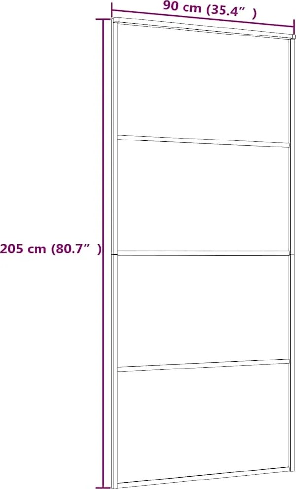 Posuvné dveře mléčné ESG sklo a hliník 90 x 205 cm bílé 151661