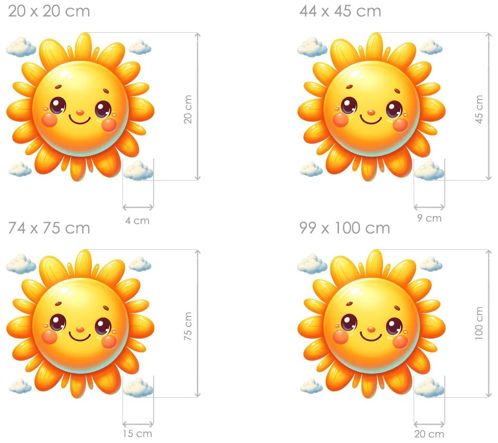 Slunce pro děti samolepka na zeď arch 99 x 100 cm