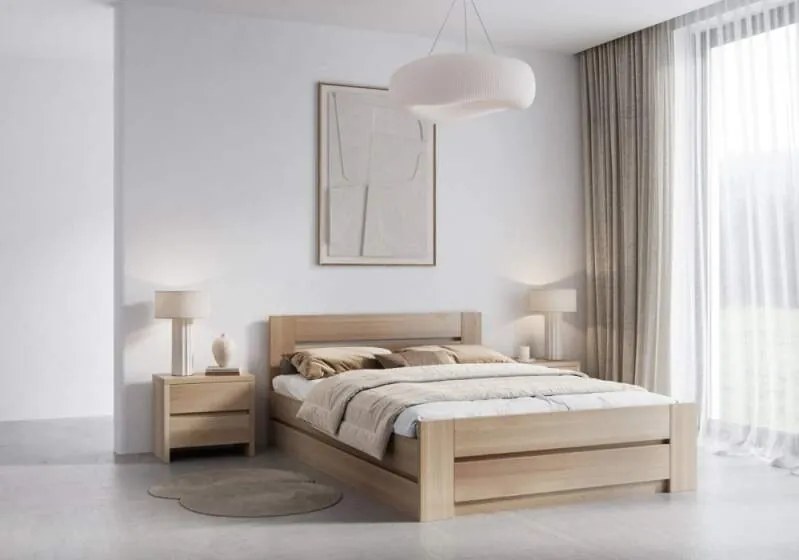 Drewmax LK109 160x200 cm dřevěná postel masiv buk dvojlůžko