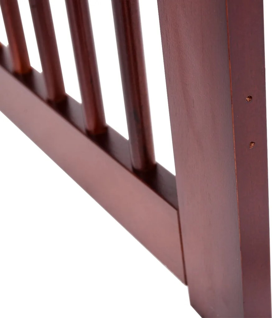 Costway Ochranná brána Čtyřdílná ochrana dveří pro psy Káva – 203 × 76 × 1,8 cm