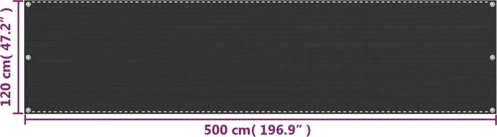 vidaXL Balkónová zástěna 120 x 500 cm HDPE [310846] Barva: Hnědá