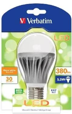 Verbatim LED žárovka / E27 / 5,5W / 380lm / typ A / teplá bílá (52128)