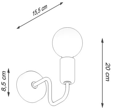 Sollux SL.1445 - Nástěnná lampa VECTOR 1xE27/15W/230V černá