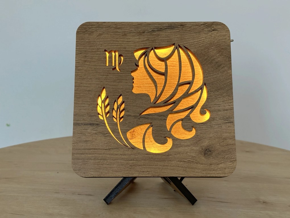 Li-Go Znamení "Panna" lampa 19x19 cm provedení povrchu: dub světlý