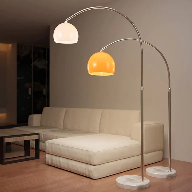 Jago 86955 Jago Stojací oblouková lampa, bílá, 130 - 180 cm