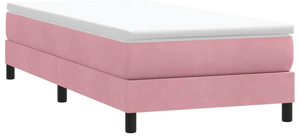 Postel Box Spring bez matrace růžová 90x210 cm samet 3315812