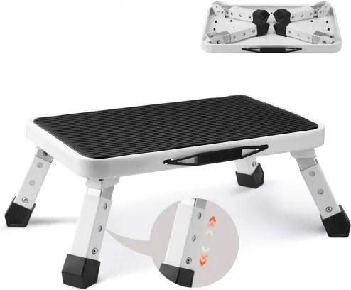 Stolička s 1 schůdky, nosnost 150 kg, skládací ocelový schůdek 3 nastavitelná výška