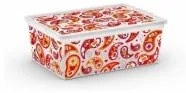 KIS Úložný box Style Paisley S 10,5 litrů uzavíratelný 008408WHTRPA3