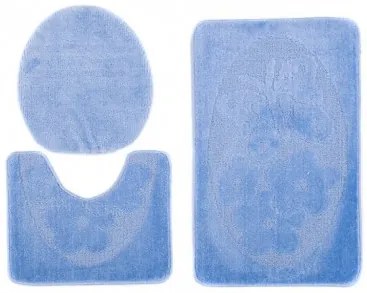 Koupelnová a wc předložka 1125 Motýl (5004) MONO 3PC Modrá Rozměr: 50x80 cm