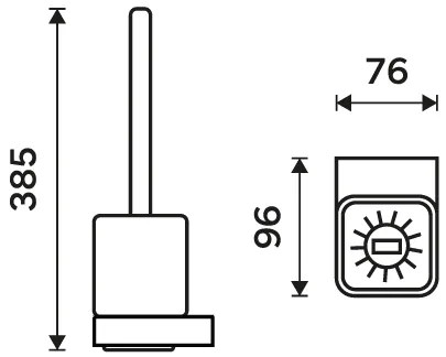 Nimco WC štětka s hranatou rukojetí NIKAU - NK 30094KN-HR-26