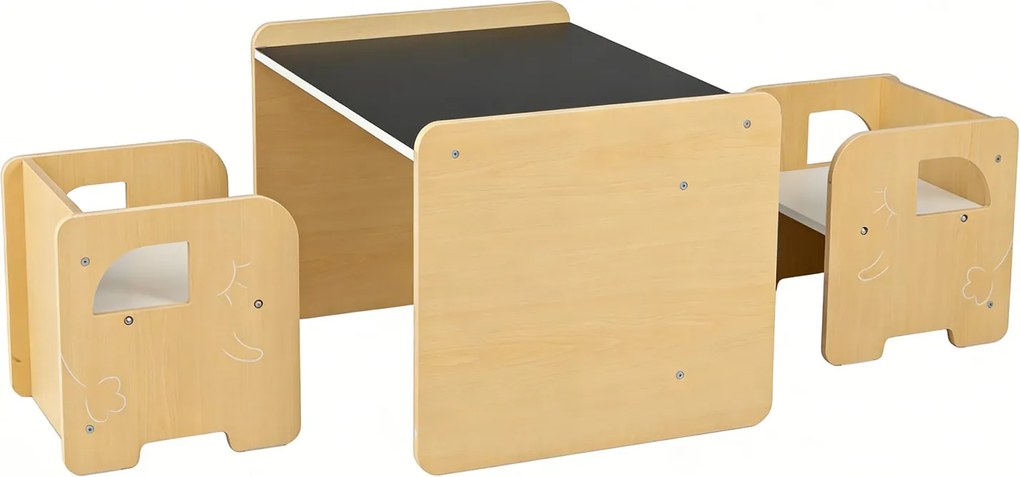 Costway Dětský stůl s 2 židličkami set a židlí s deskovým hracím stolem