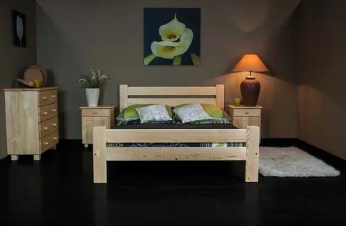 ImportWorld Dřevěná postel Luboš 160x200 + rošt ZDARMA (Barva dřeva: Borovice)