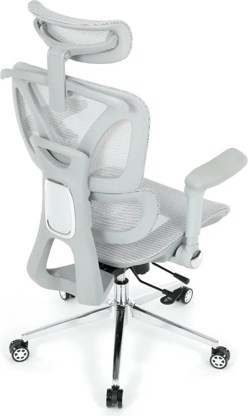 Kancelářská ergonomická židle PORTE — síťovina, šedá