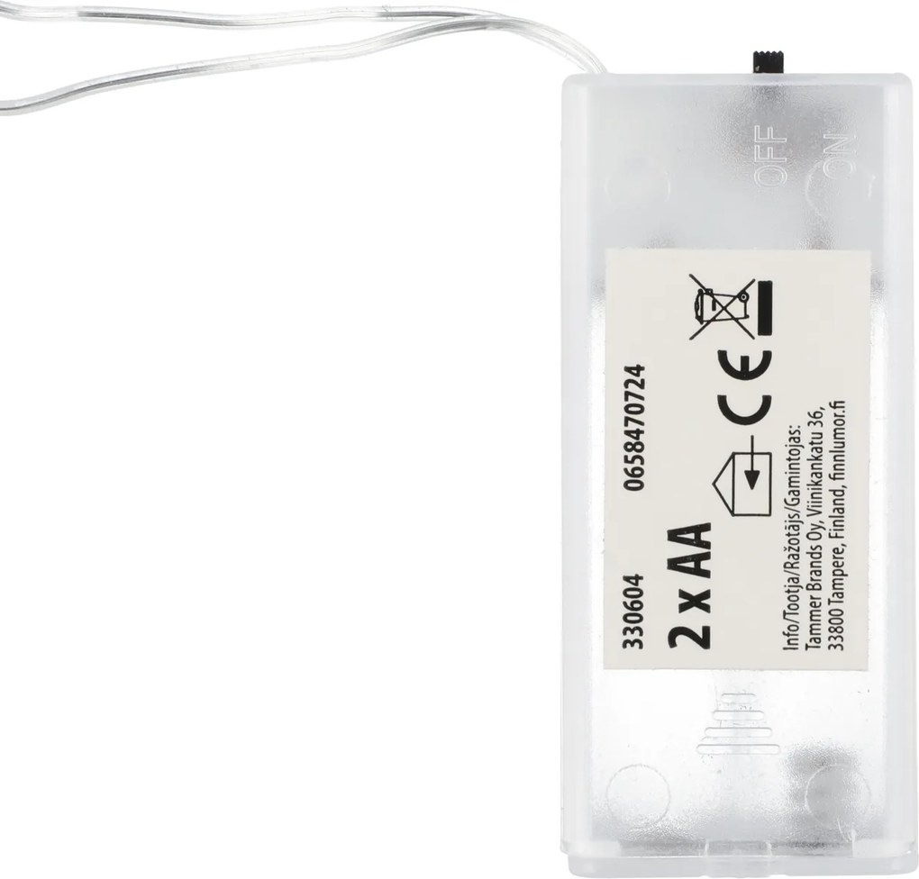 Papírová LED hvězda 43 cm, na baterie, stříbrná