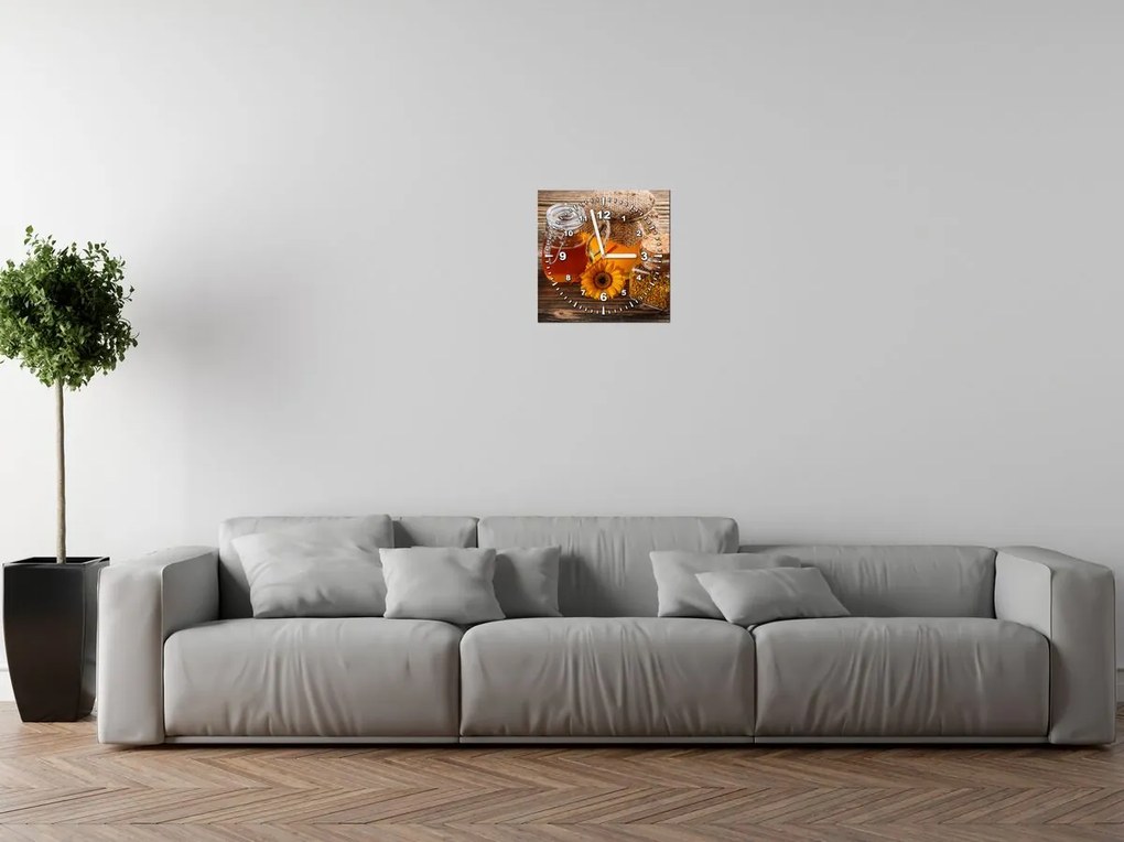 Gario Obraz s hodinami Včelí med Rozměry: 30 x 30 cm