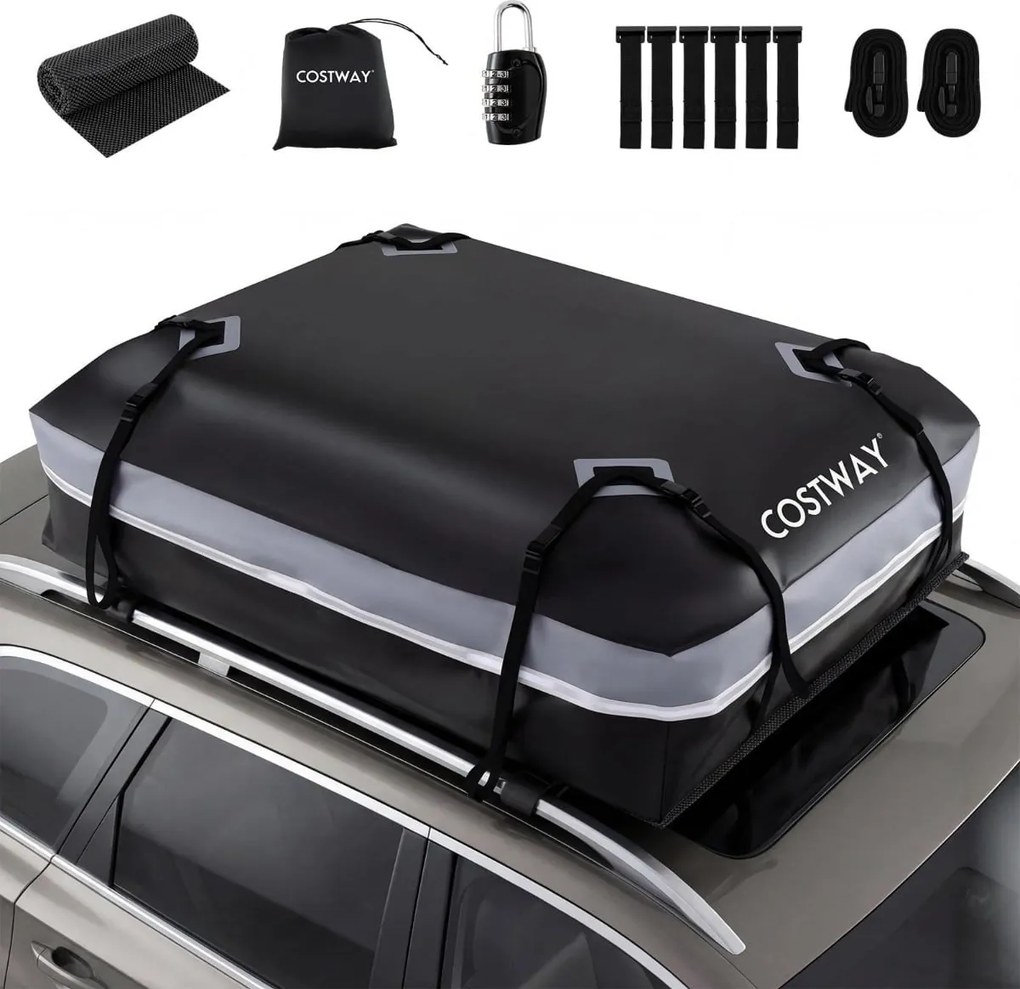 Costway 450 L střešní box na auto s protiskluzovou podložkou a 6