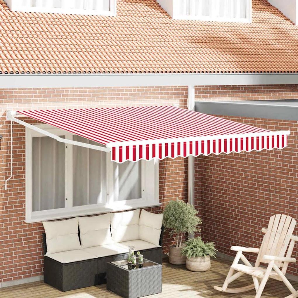 Stahovací markýza Červená a Bílá 300 x 250 cm 3329987