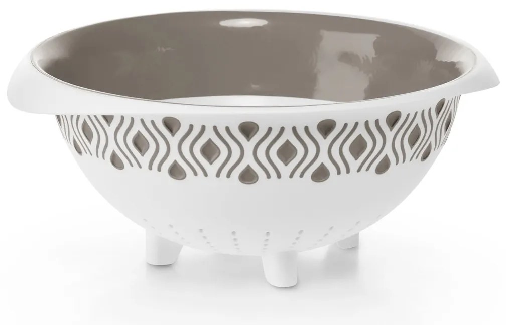 STEFANPLAST Plastový cedník Tosca, bílý/světle šedý