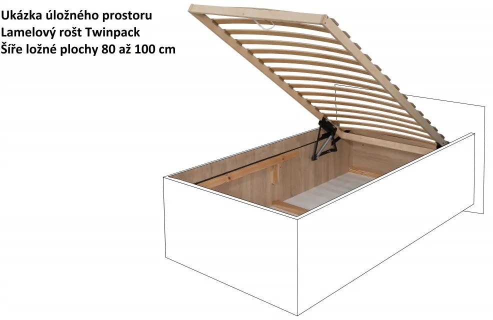 Postel Modul 90x200 cm vysoká 70 cm - výběr barev