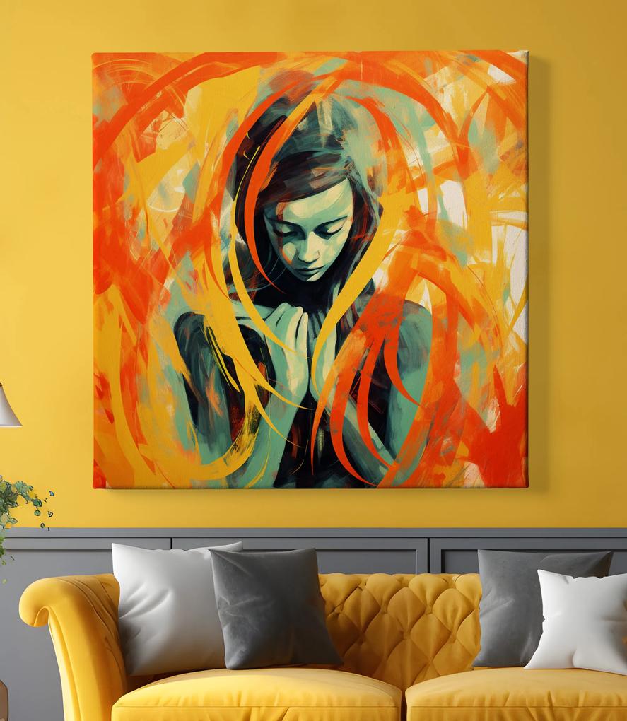 Obraz na plátně - Meditace, abstrakce, žena, šepot moudrosti FeelHappy.cz Velikost obrazu: 140 x 140 cm