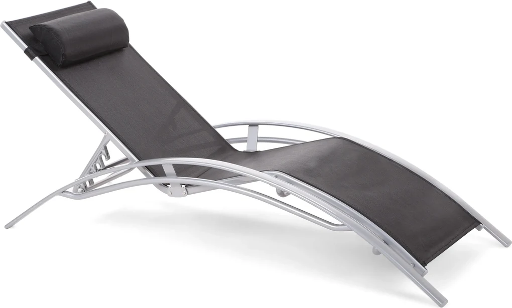 Zahradní lehátko Aruba Silver / Black | BIANO
