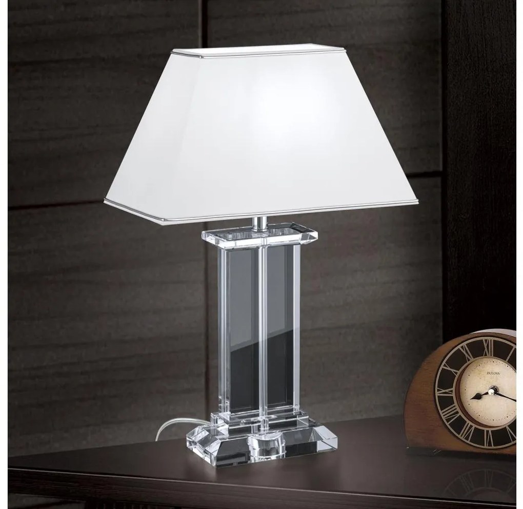Orion LA 4-1202 - Křišťálová stolní lampa VERONIQUE 1xE27/60W/230V bílá/čirá