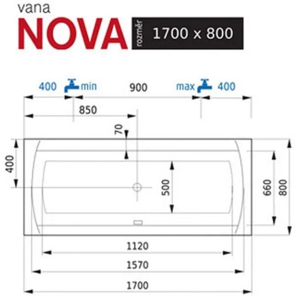 Santech Nova - Vana oboustranná 1700x800mm SANOV170