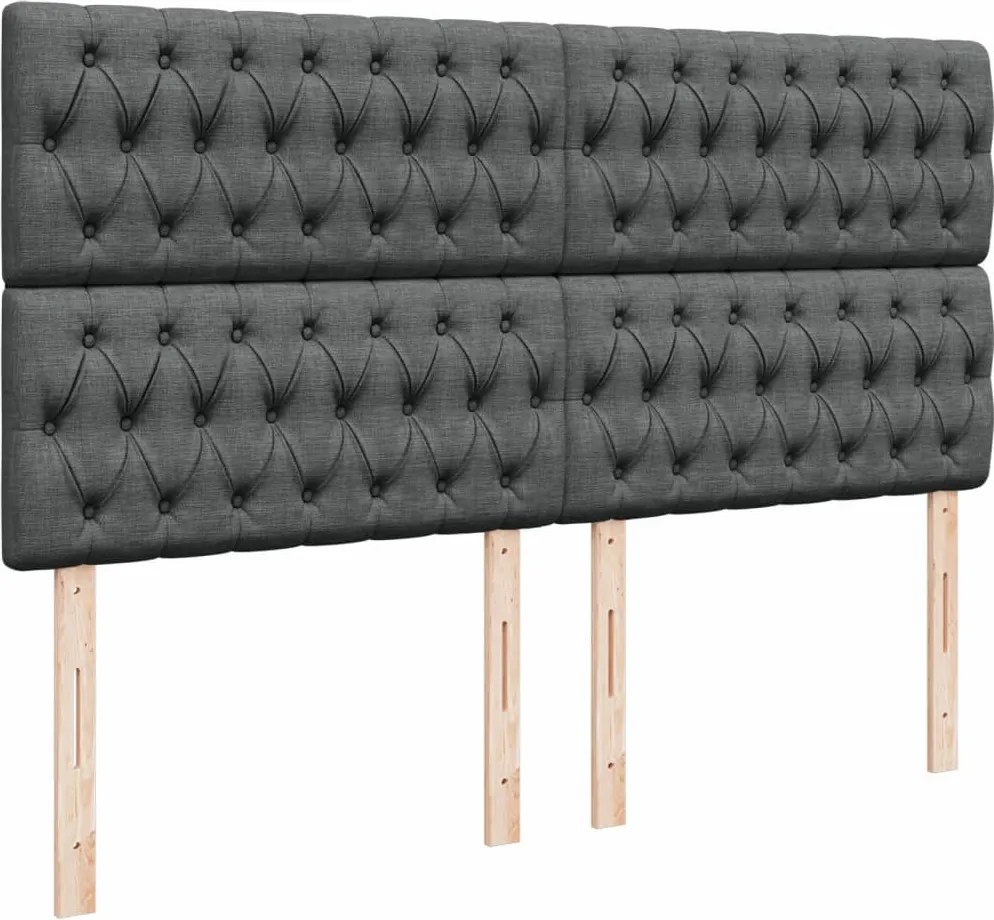 Box spring postel s matrací tmavě šedá 200x200 cm textil 3292903
