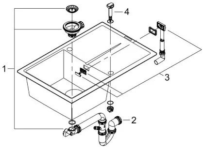 GROHE 31639AP0 - Dřez K400 780 × 500 mm kámen/černá