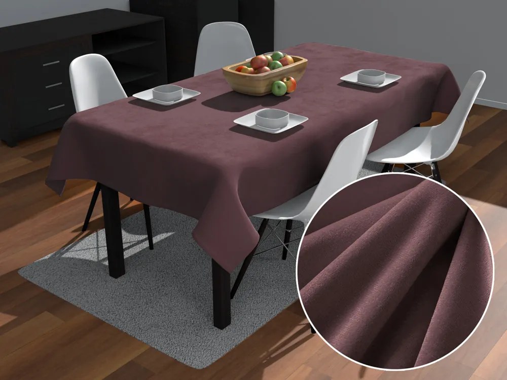 Biante Sametový obdélníkový ubrus Velvet Premium SVP-019 Hnědofialový 100x160 cm