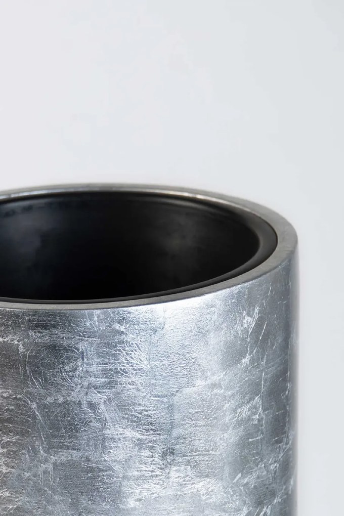 Luxusní květináč SOLERIO, sklolaminát, výška 100 cm, stříbrný lesk
