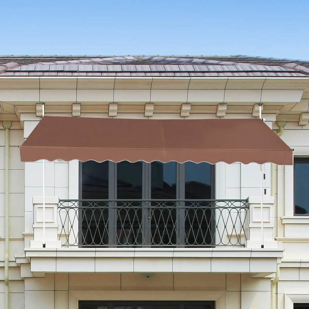 Costway Upínací markýza 350 cm široká Balkonová markýza bez vrtání odolná UV