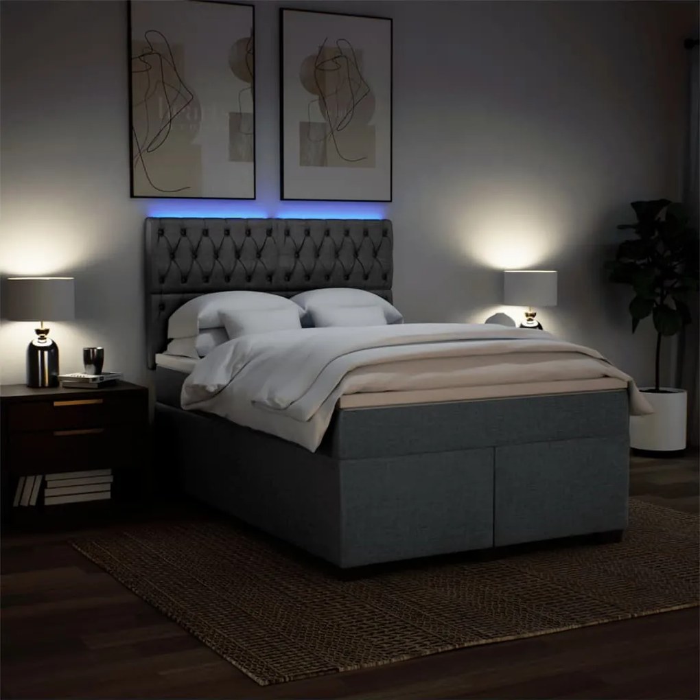 Box spring postel s matrací tmavě šedá 160x200 cm textil 3292847