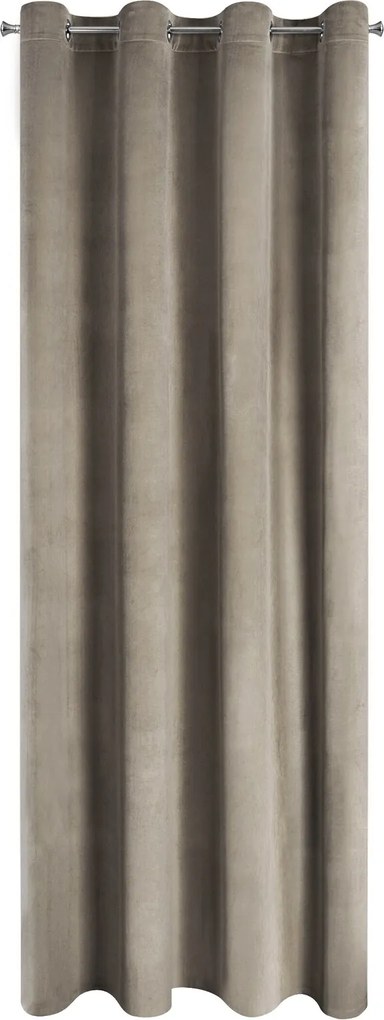 ZATEMŇOVACÍ ZÁVĚS NA KROUŽCÍCH MELANIE 140X250 CM HNĚDÁ