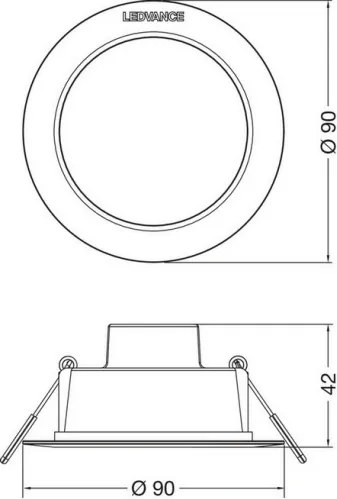 LED podhledové svítidlo LEDVANCE Downlight 90mm 4W 3000K teplá bílá IP44