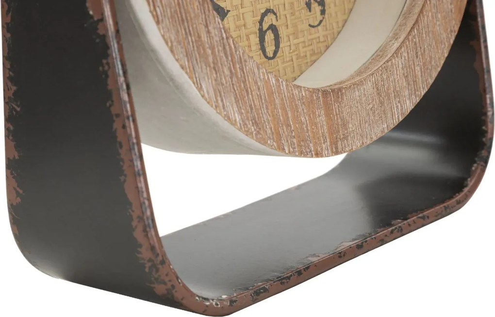 Stolní hodiny Round 24 cm hnědé